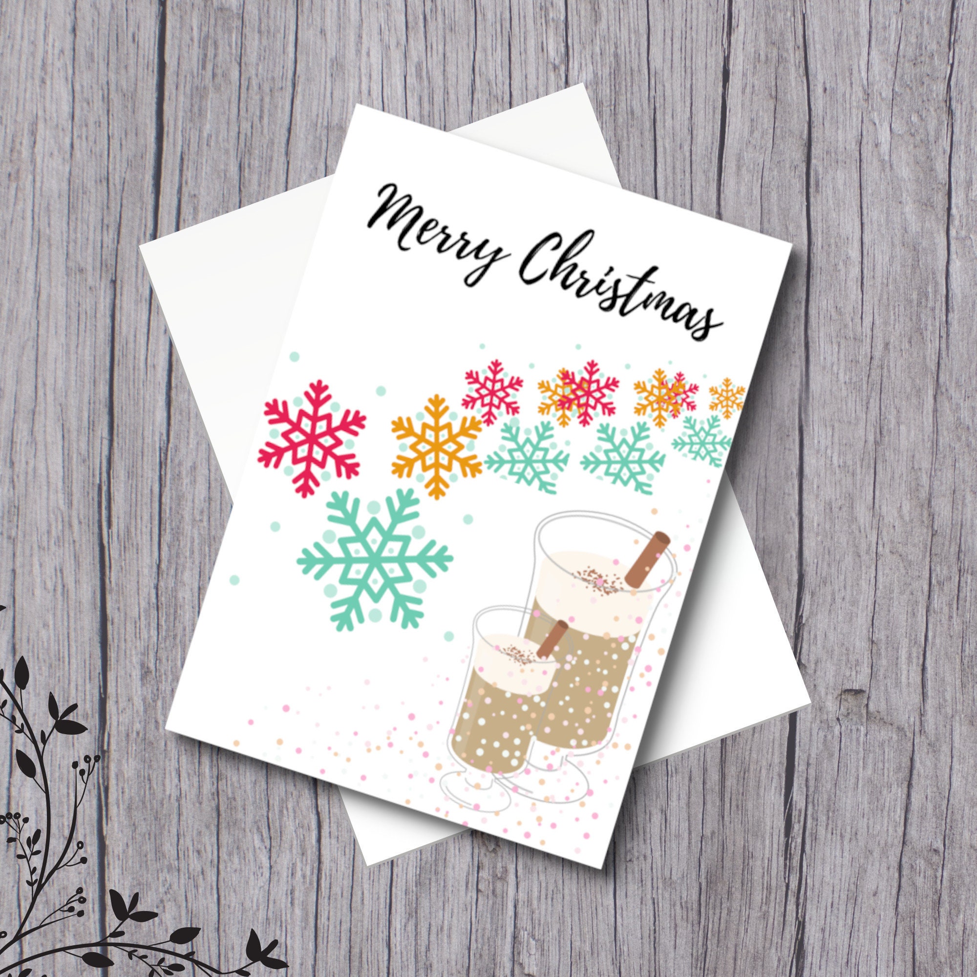 PRINTABLE Merry Christmas Card Happy Holidays Winter - Etsy