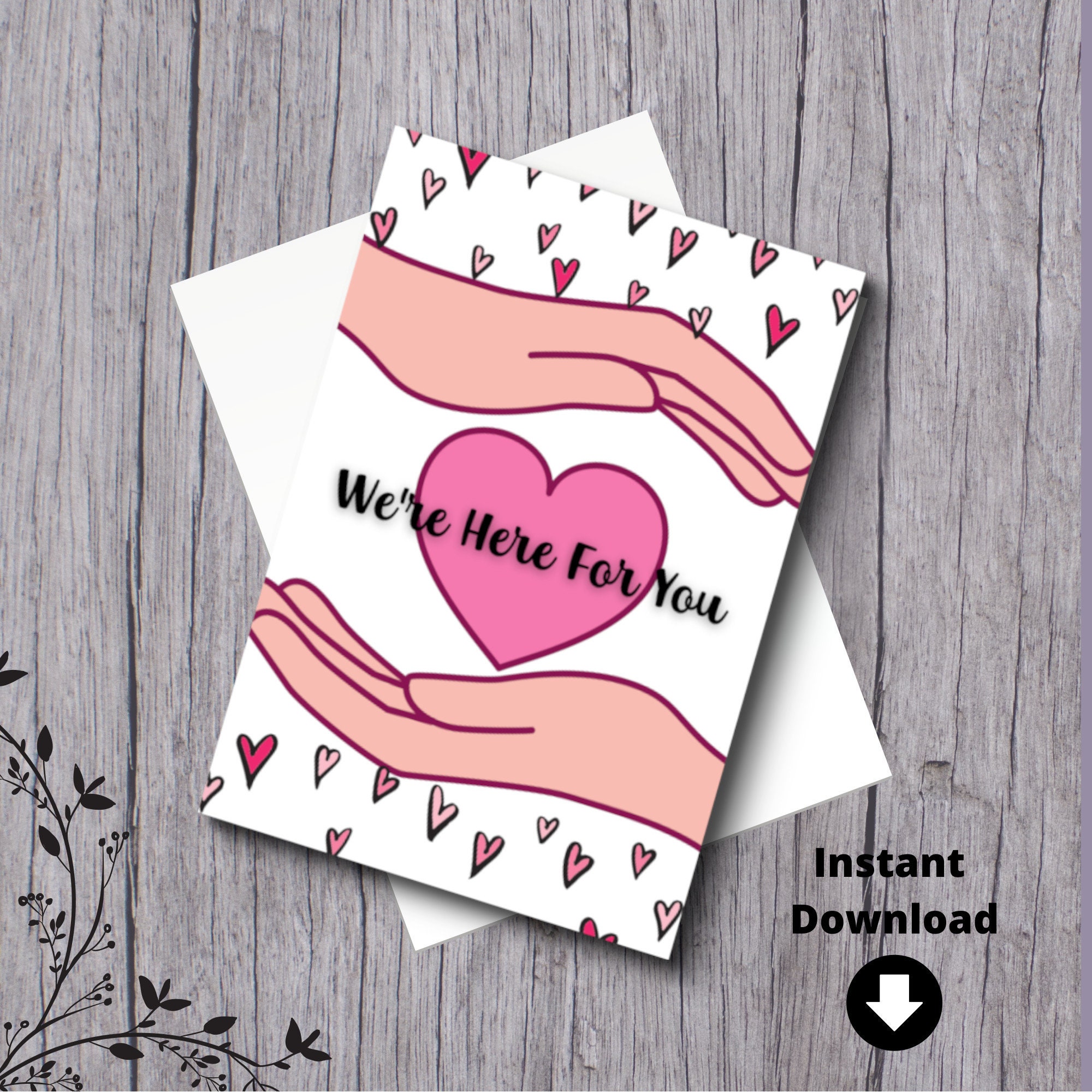 DOWNLOADABLE 5x 7 We're Here for You Card - Etsy