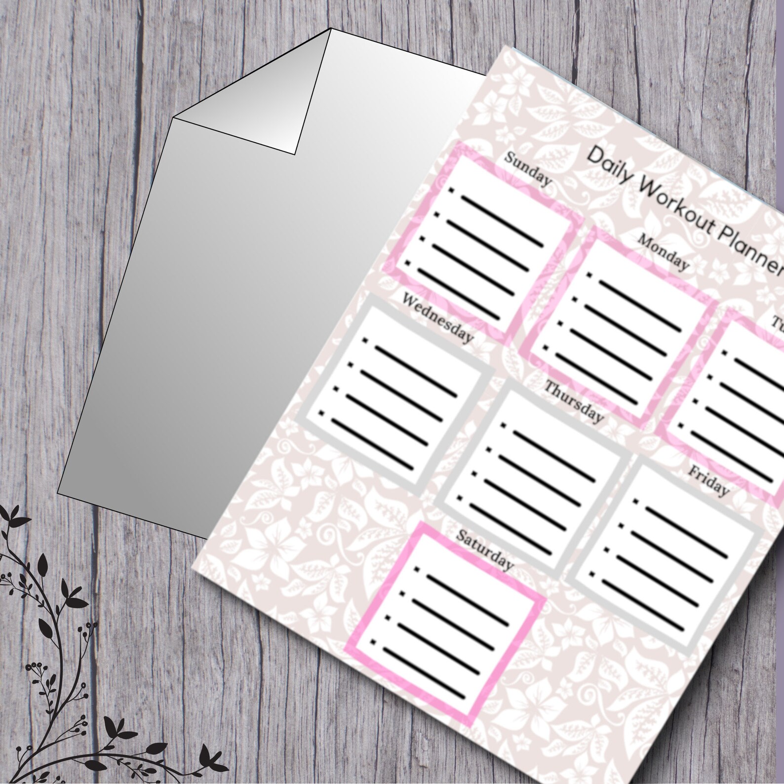 PRINTABLE Daily Workout Planner Simple Exercise Exercise - Etsy