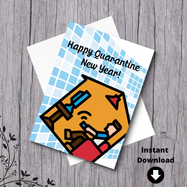 PRINTABLE Happy Quarantine New Year Card at Home Greeting - Etsy
