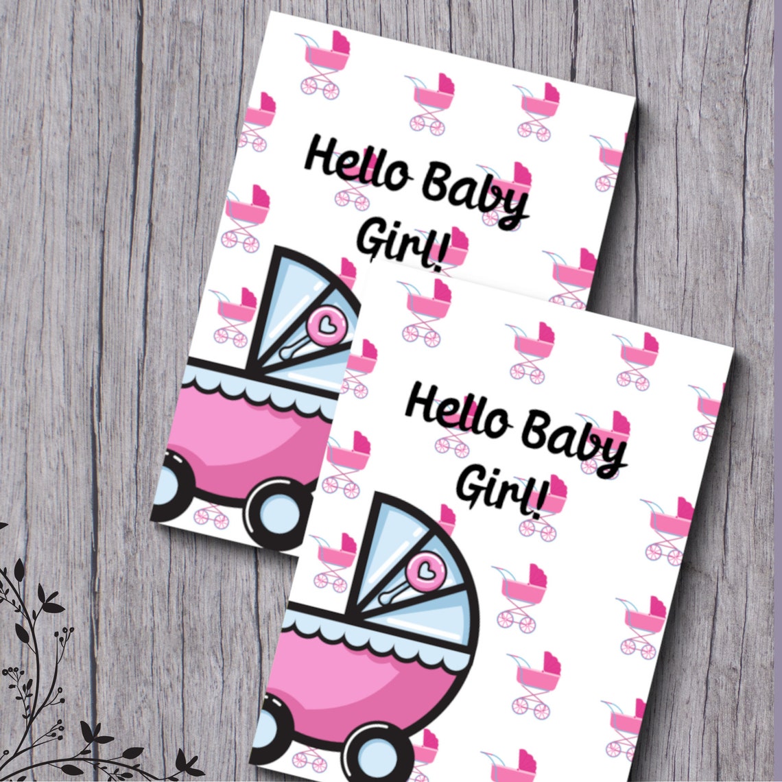 PRINTABLE Hello Baby Girl Card 5x 7, New Daughter Card, New Baby Girl ...