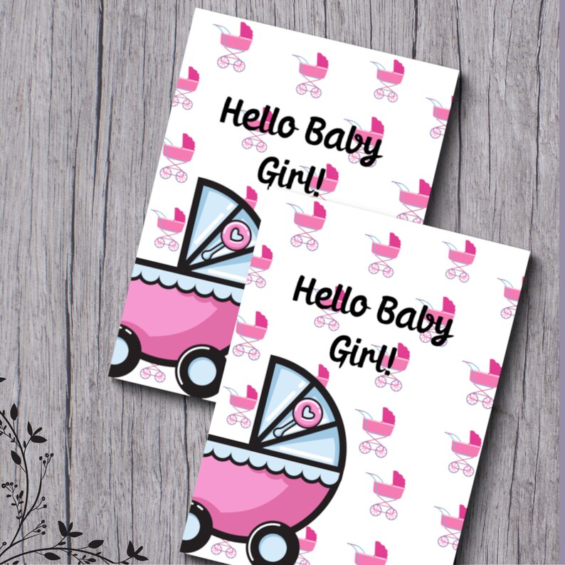 PRINTABLE Hello Baby Girl Card 5x 7, New Daughter Card, New Baby Girl ...