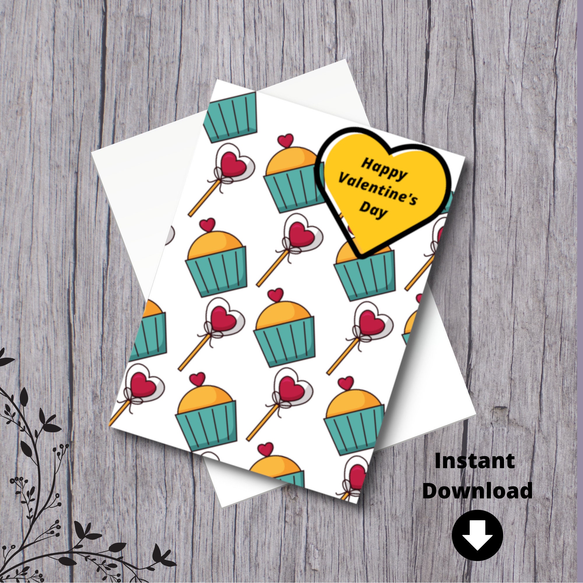 PRINTABLE Happy Valentine's Day Card 5x 7 - Etsy