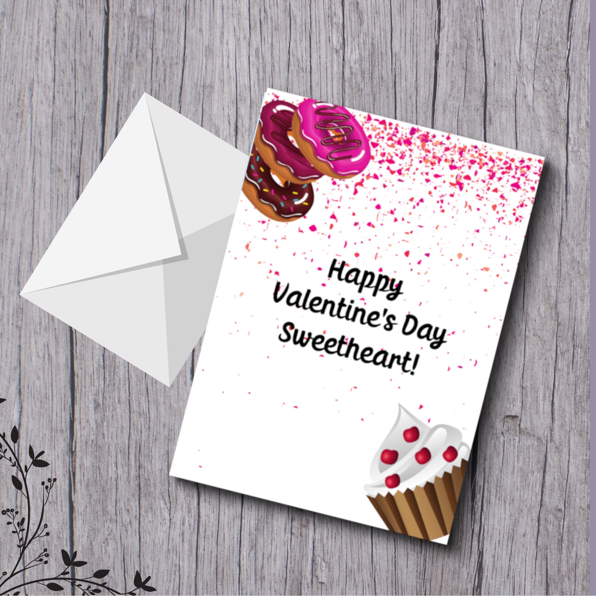 PRINTABLE Happy Valentine's Day Sweetheart Card 5x - Etsy