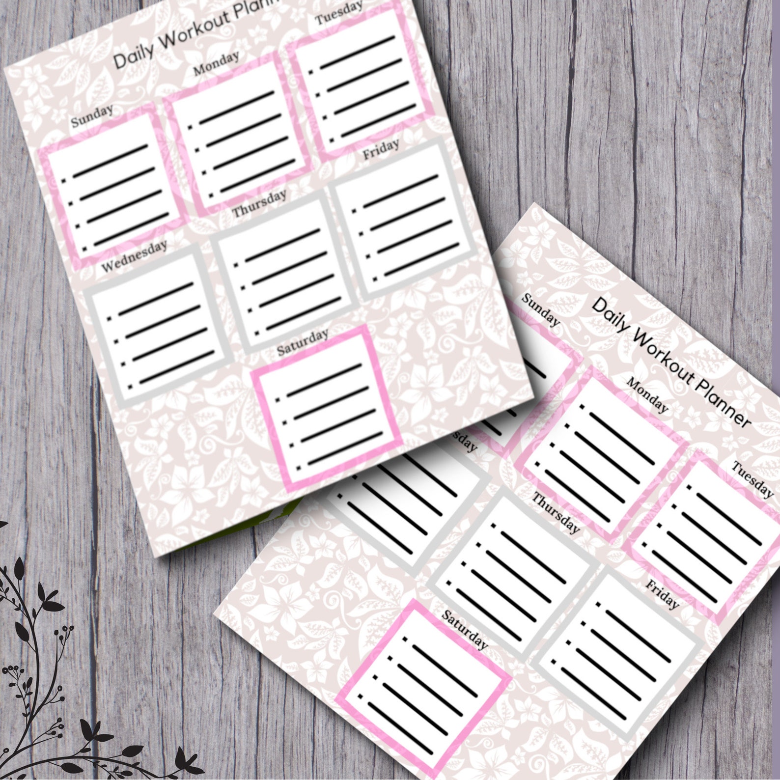 PRINTABLE Daily Workout Planner, Simple Exercise, Exercise Planner ...