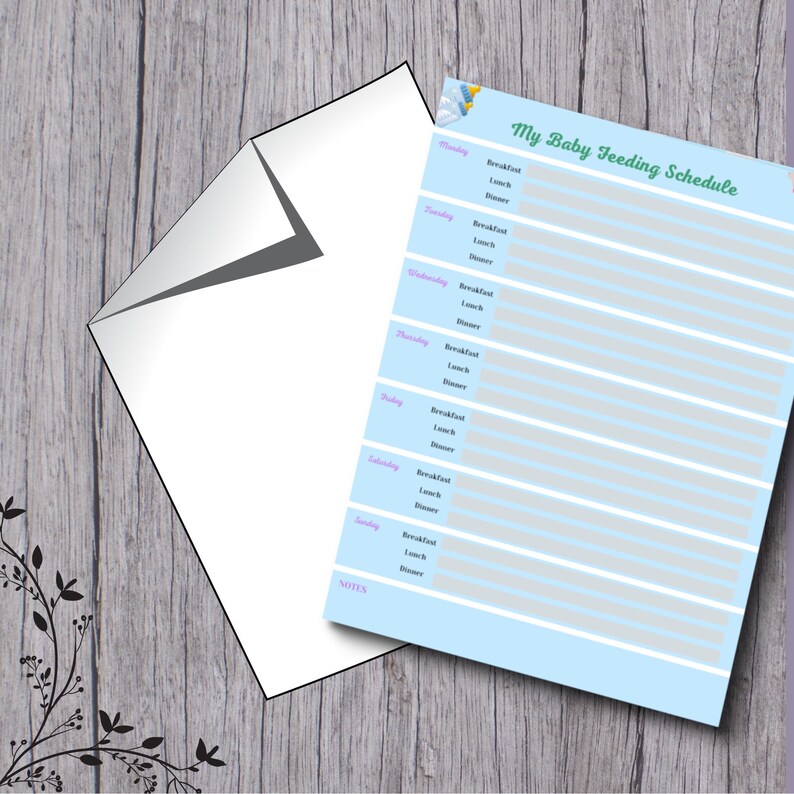 PRINTABLE My Baby Feeding Schedule, Feeding Tracker, Infant Log ...