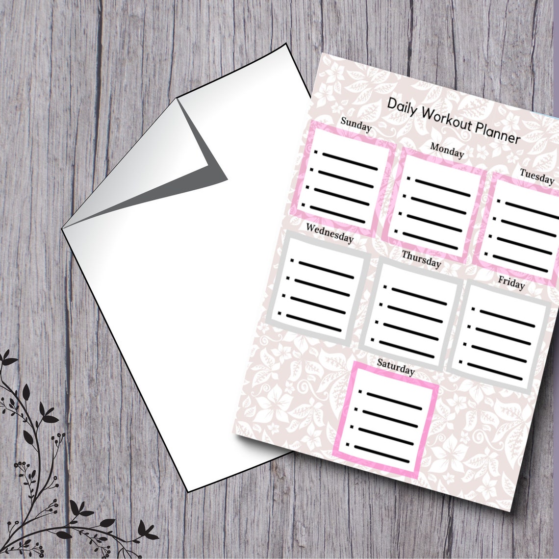 PRINTABLE Daily Workout Planner Simple Exercise Exercise - Etsy