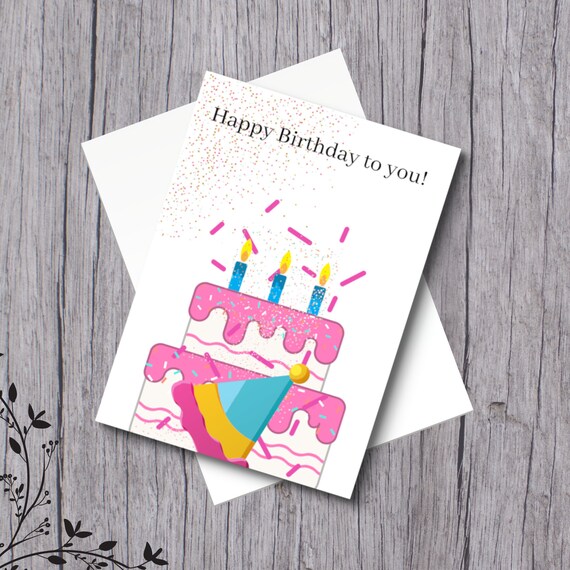 PRINTABLE Happy Birthday to You Card 5x 7 Cute - Etsy