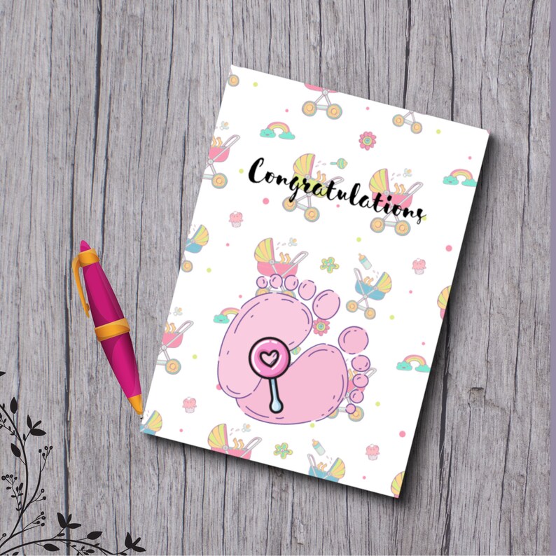 PRINTABLE Congratulations Baby Card 5x 7 New | Etsy