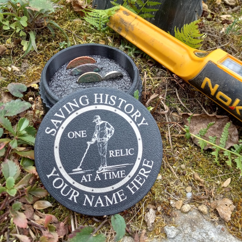Personalized Metal Detecting Finds Box, Bag, Container for Relic & Coin ...