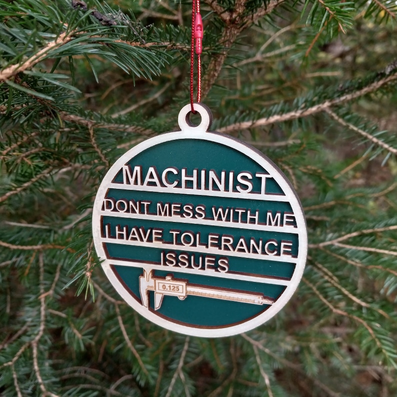 Machinist Christmas Ornament Can Be Personalized on the Back, Holiday ...