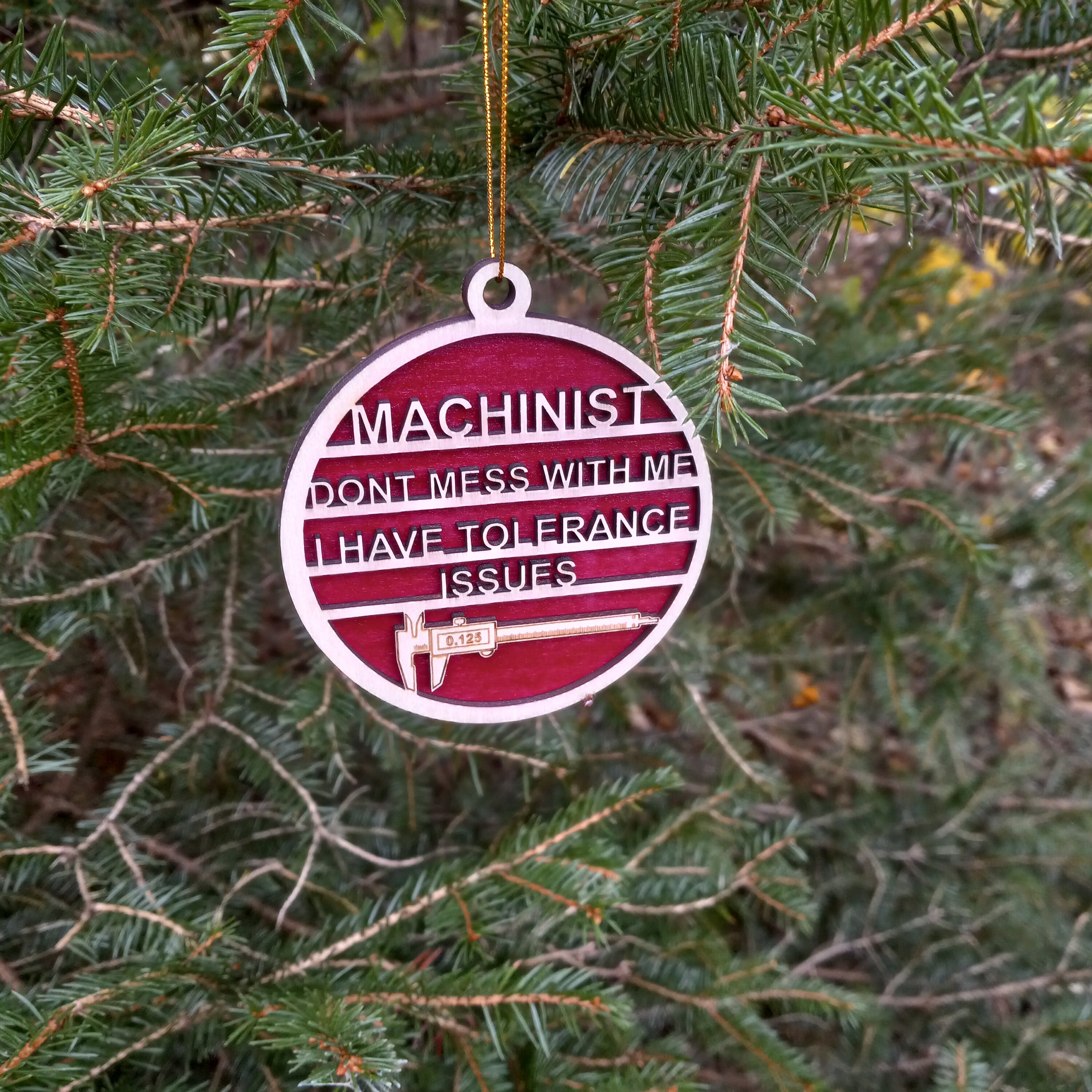 Machinist Christmas Ornament Can Be Personalized on the Back, Holiday ...