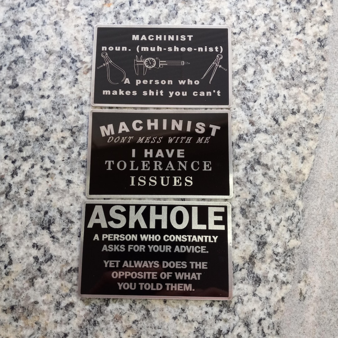Machinist Tool Box Signs Set – 3 Metal Magnets | Machine Shop Décor ...