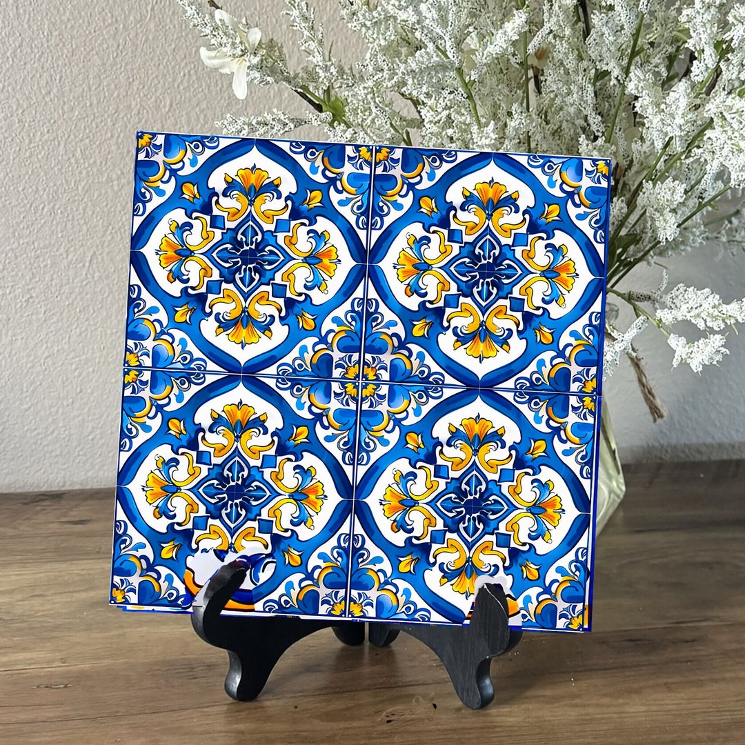 Decorative Ceramic Tile. Mediterranean Brazil Accent Art, Art for Table ...