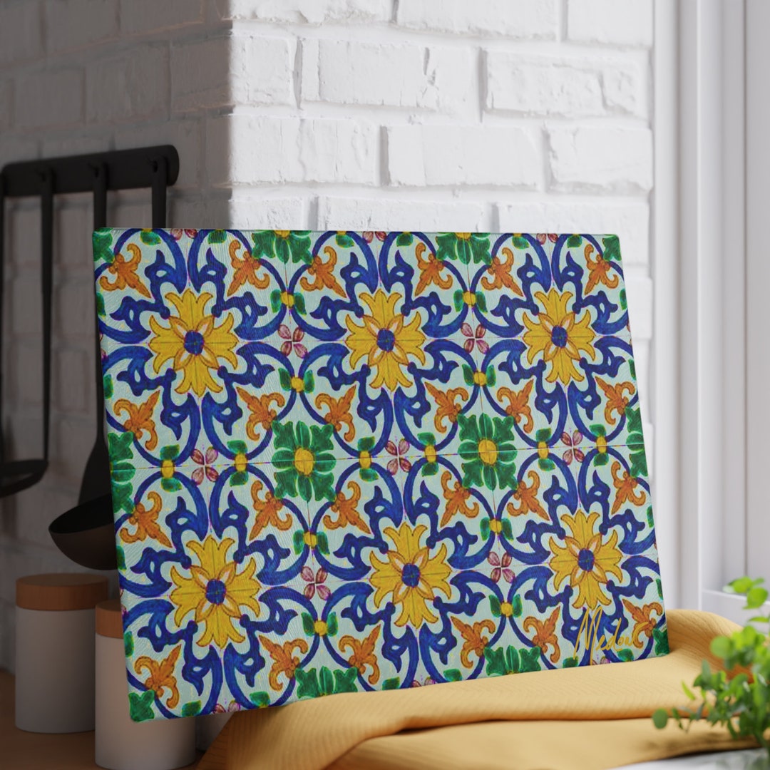 Brazilian Tile Art LARGE Cutting Board Brazil Decor. Use as a Serving ...