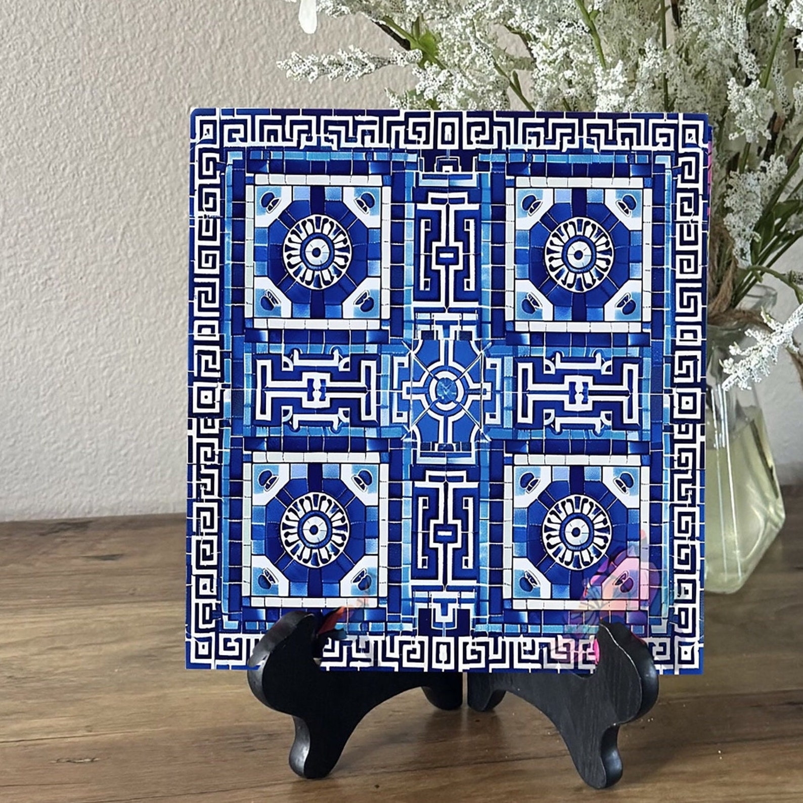 Decorative Ceramic Tile, Greece Tile Decor, Tile Art, Birthday Gift ...