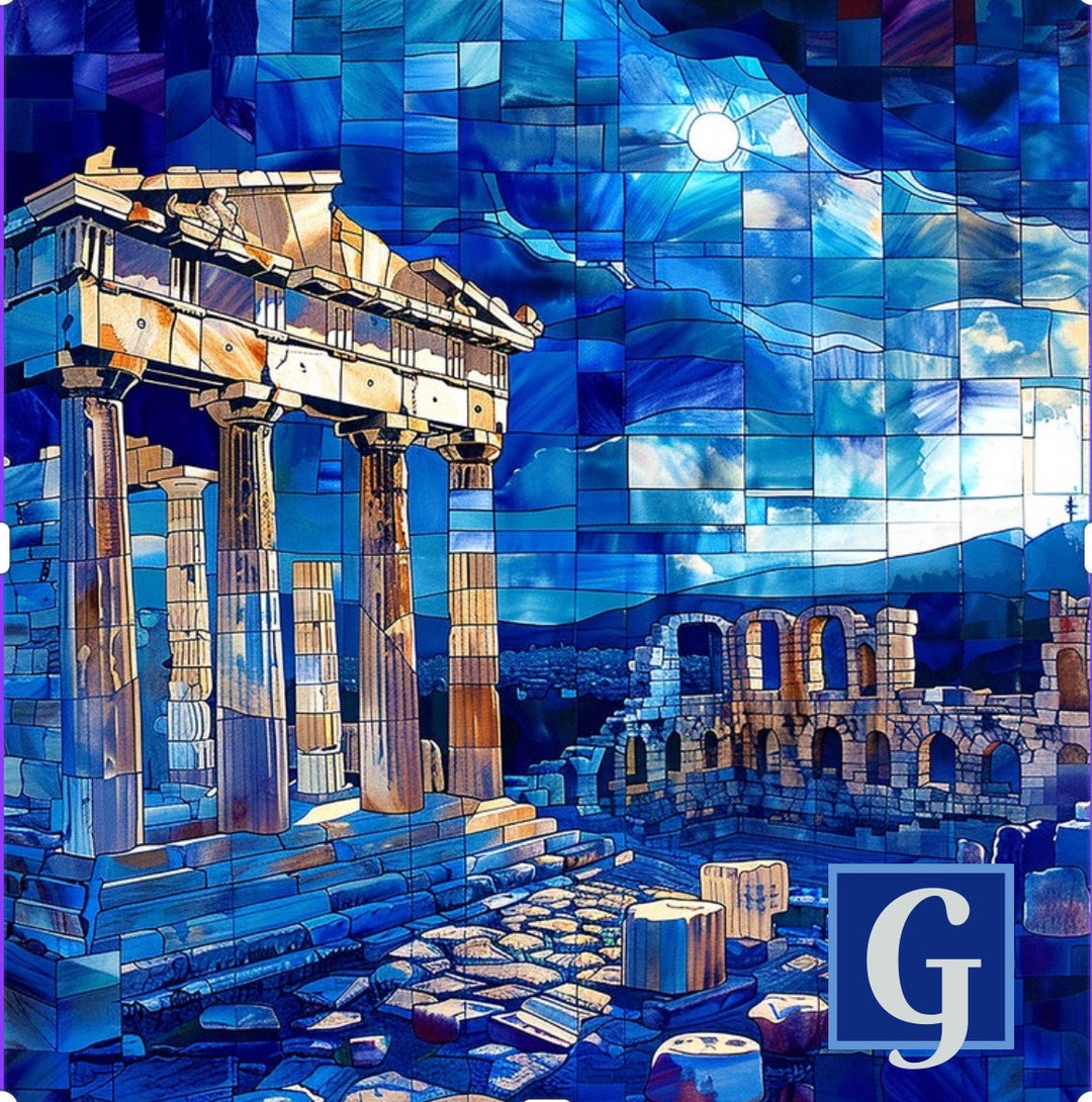 Personalized Decorative Ceramic Tile. Greece Parthenon Art, Wedding ...