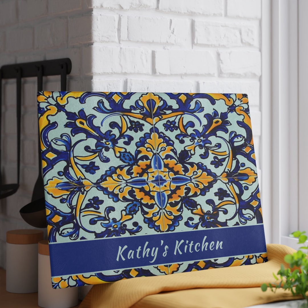 Cutting Board Talavera Tile, Personalized Glass Custom Tray ...