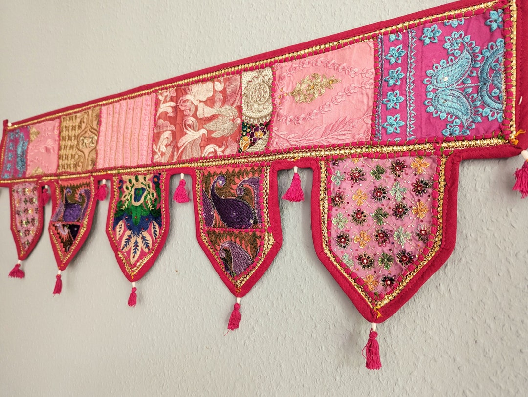 Indian Door Hanging Made From Recycled Embroidered Sari Fabrics ...