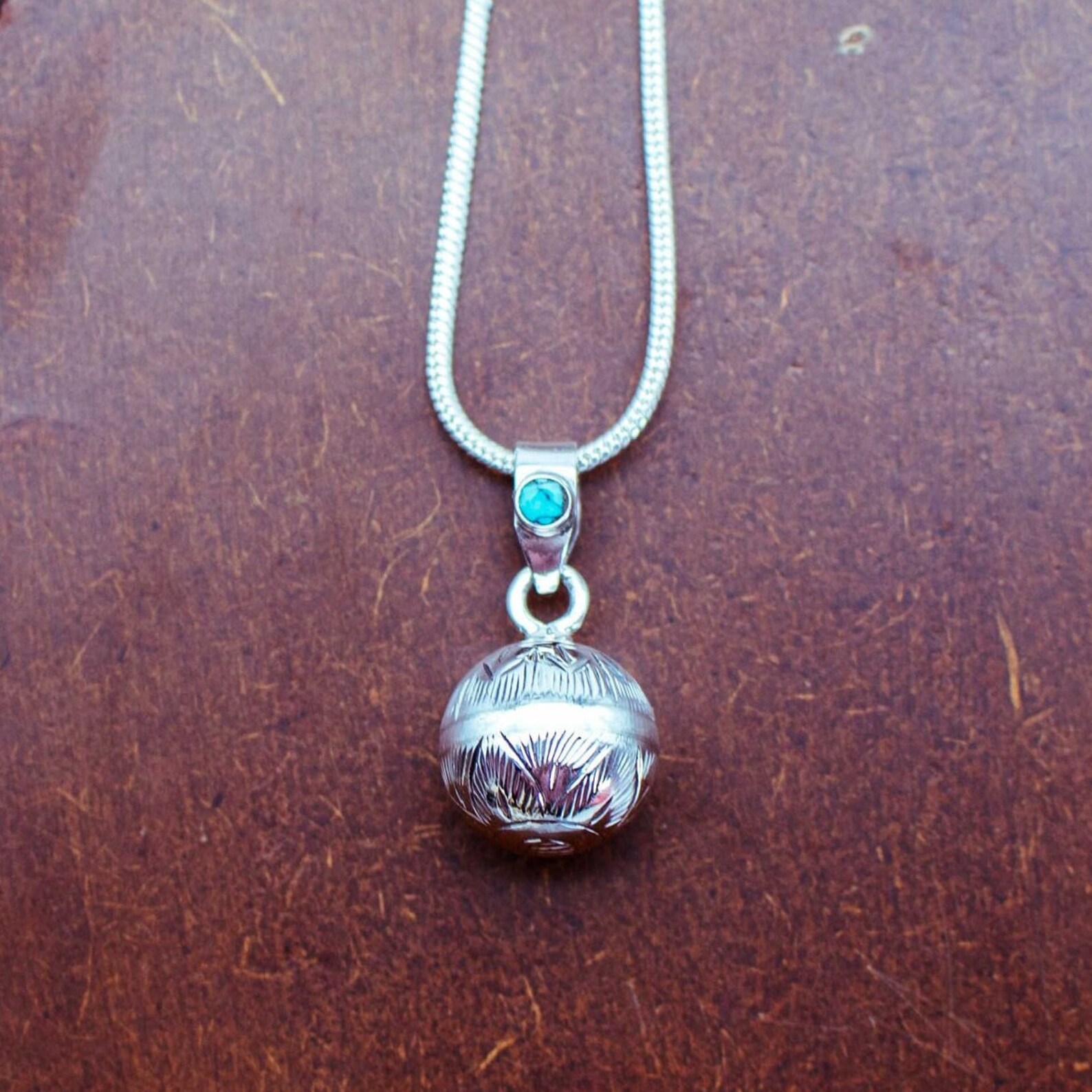 Silver Ball Pendant / Sound Ball / Angel Caller With Gemstone - Etsy