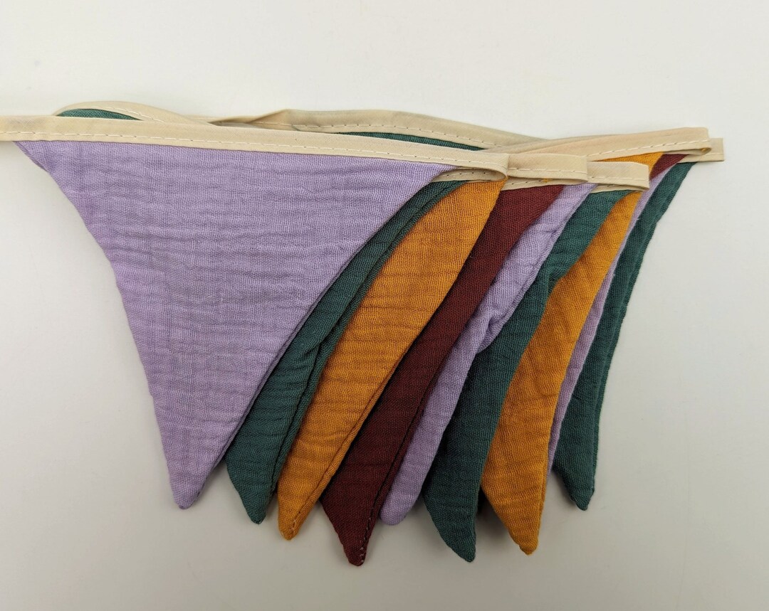 Colorful Pennant Banner ANOUK Made of Muslin, Children's Room Garland ...