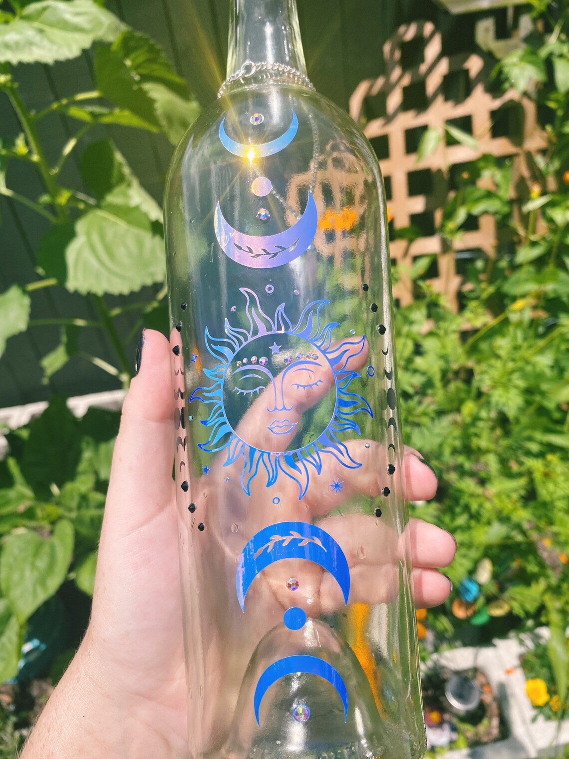 Large Moon Water Bottle With Cork Moon Water Jar Spell Jar - Etsy