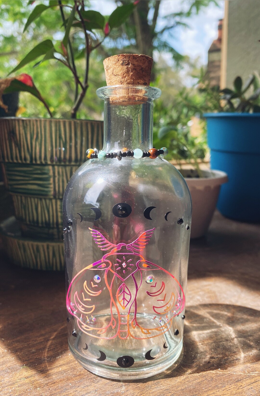 Moon Water Jar With Cork and Crystal, Moon Water Bottle Kit, Full Moon ...