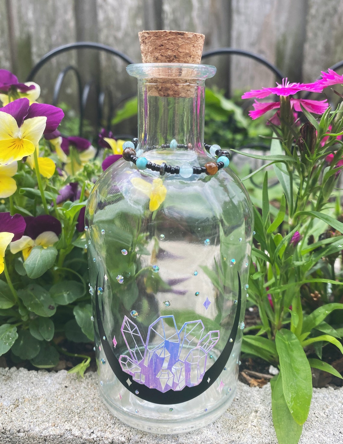 Moon Water Jar With Cork and Crystal Moon Water Bottle Kit - Etsy
