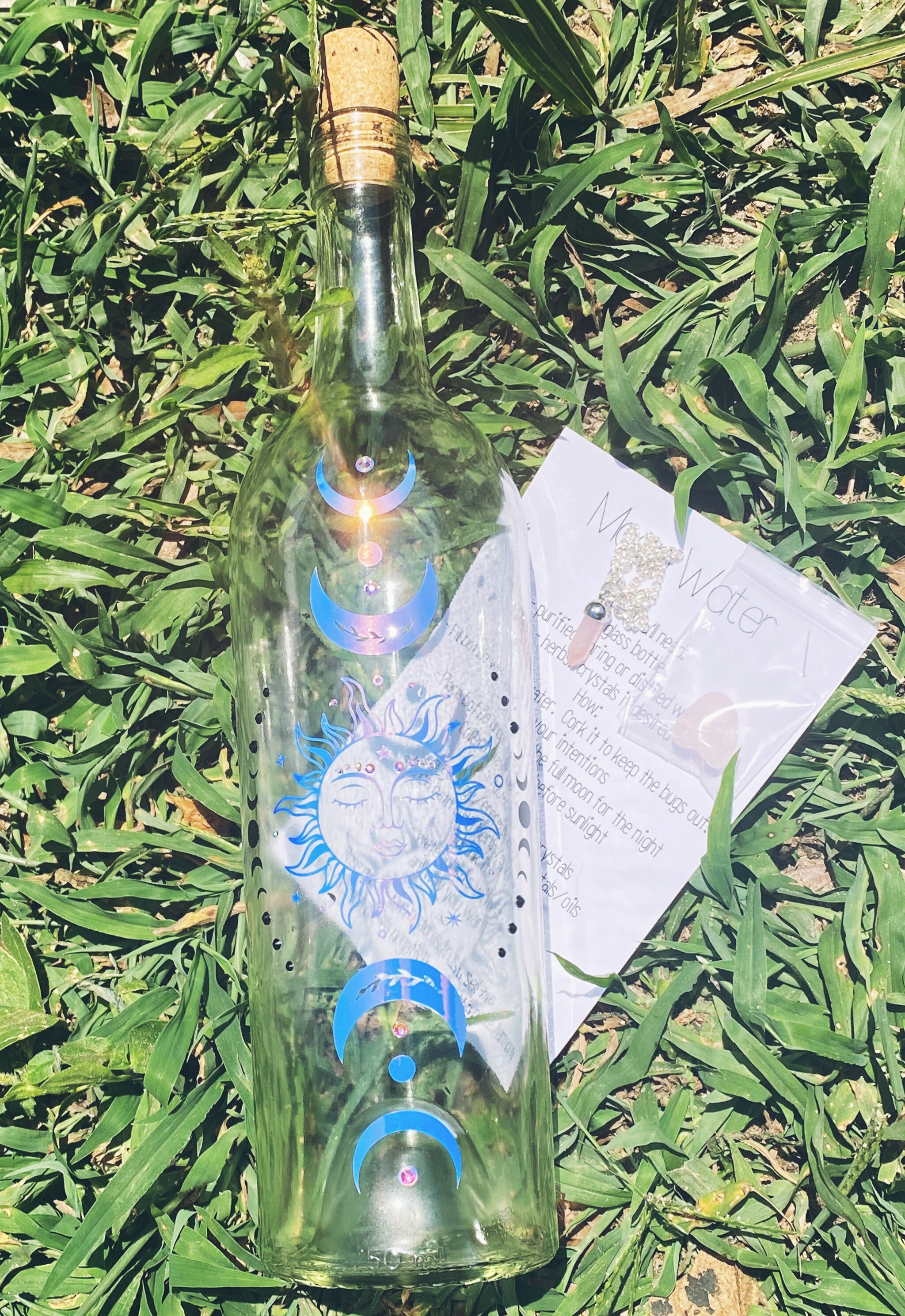 Large Moon Water Bottle With Cork Moon Water Jar Spell Jar - Etsy