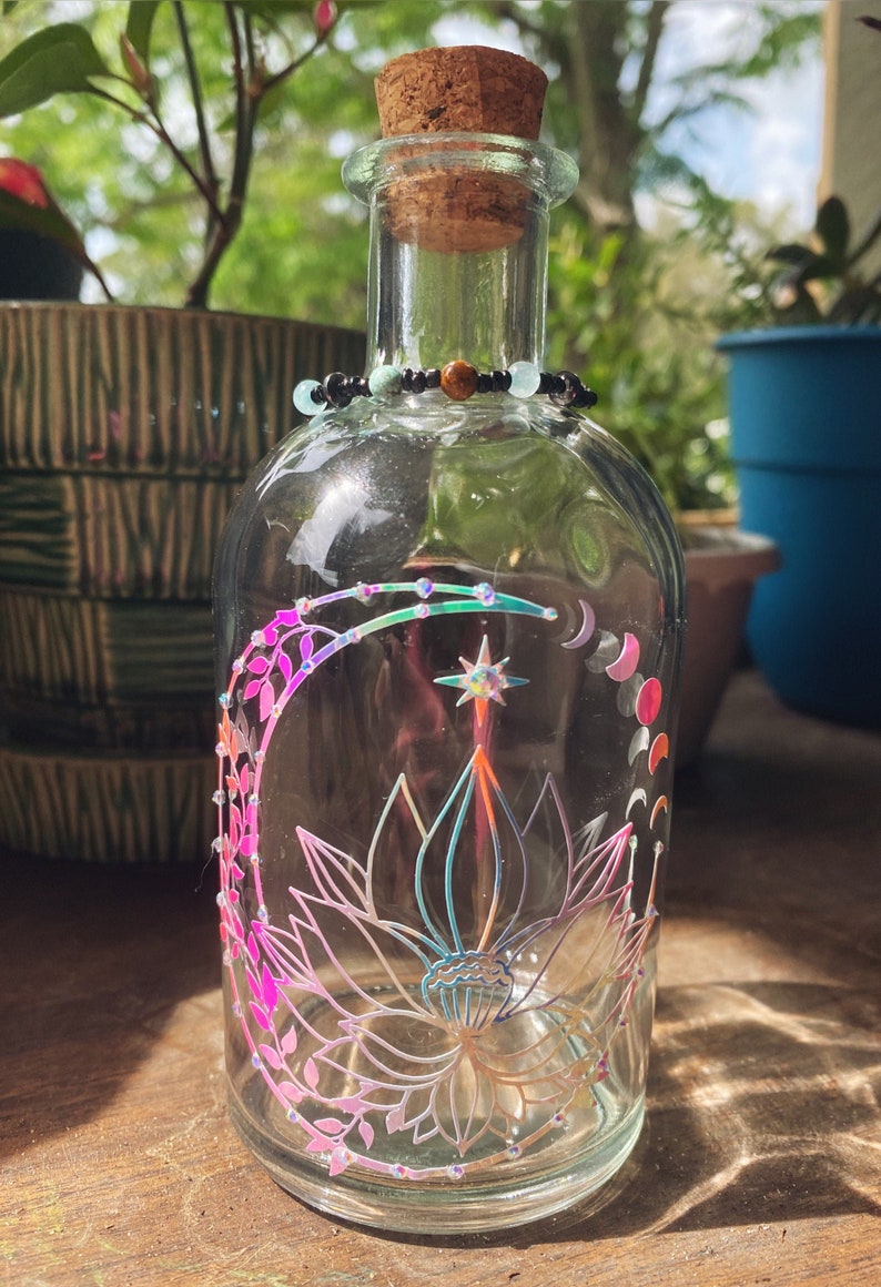 Moon Water Jar With Cork and Crystal Moon Water Bottle Kit - Etsy