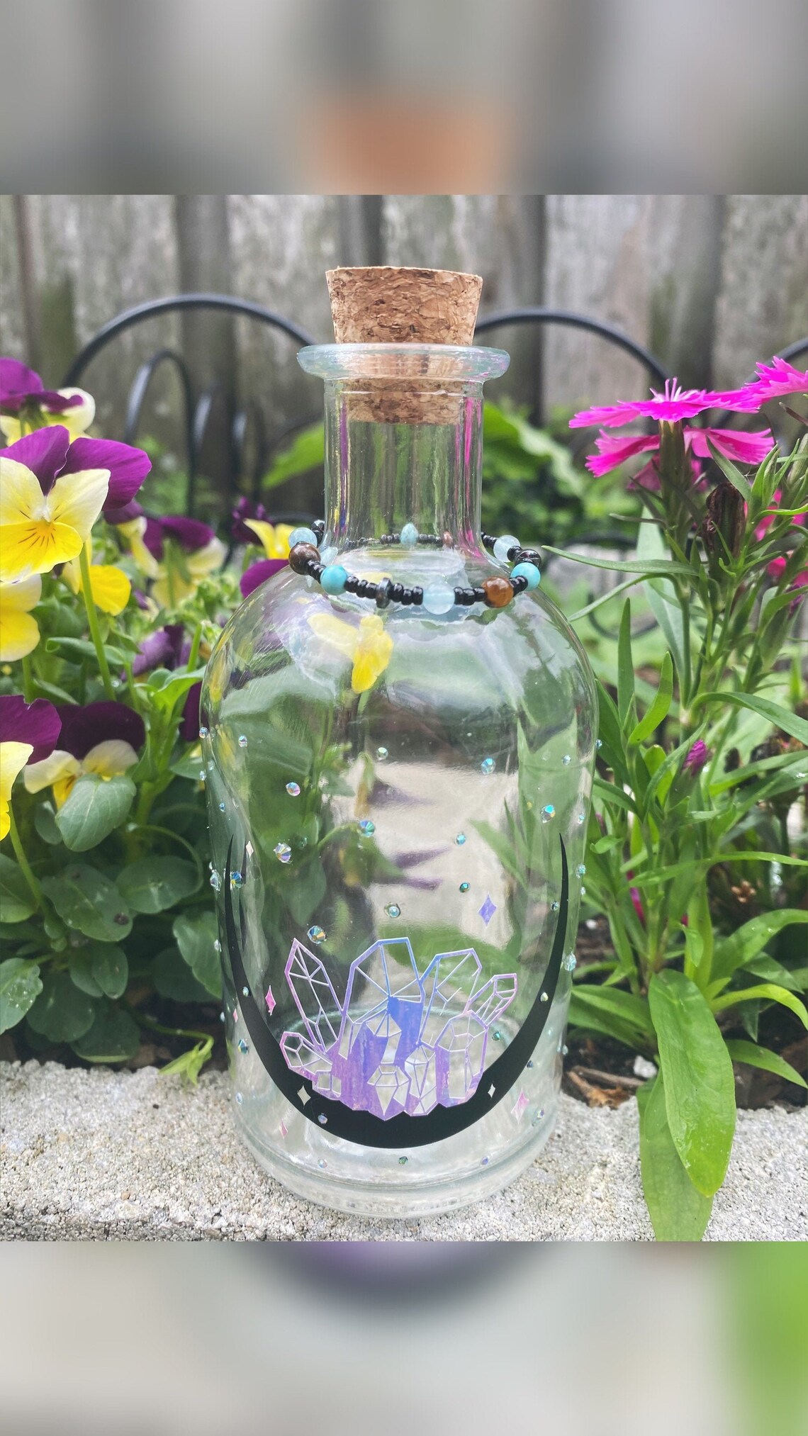 Moon Water Jar With Cork and Crystal Moon Water Bottle Kit - Etsy