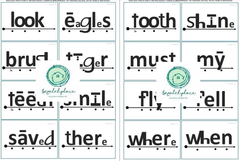 Lessons 71-80: Teach Your Child to Read Sightwords - Etsy