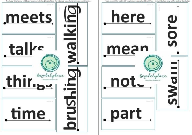 Lessons 71-80: Teach Your Child to Read Sightwords - Etsy
