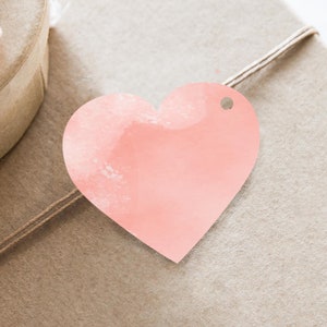 Printable Heart Tag Template / Digital Tag Templett- 2"x2" Blank Gift ...