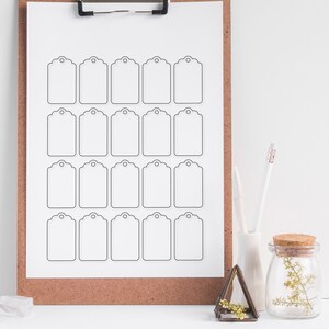 Printable Tag Template / Digital Tag Template -1.5" X 2" Blank Gift ...