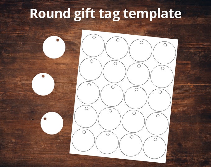 Printable Blank Tag Round Tag Template 2 inches Round Mockup Hang Tag ...