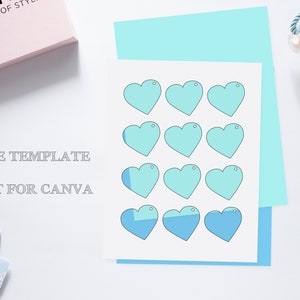 Printable Heart Tag Template / Digital Tag Templett- 2"x2" Blank Gift ...