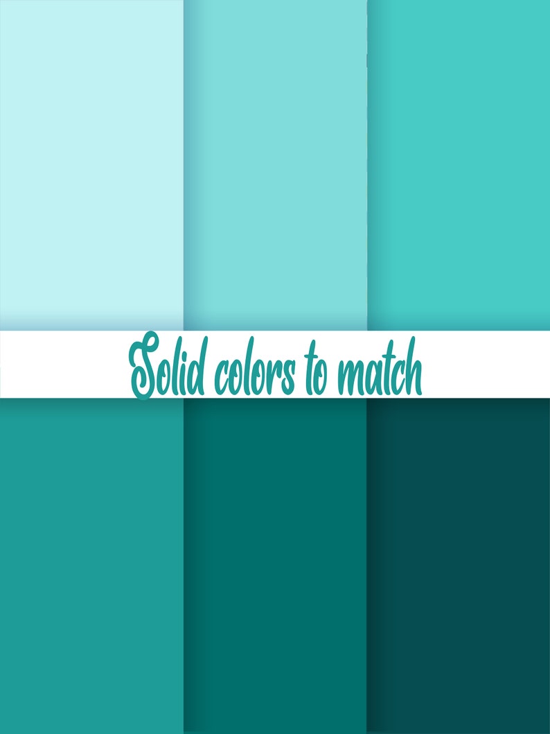 Teal Digital Paper Pack, Teal Downloadable Scrapbook Paper, Teal ...