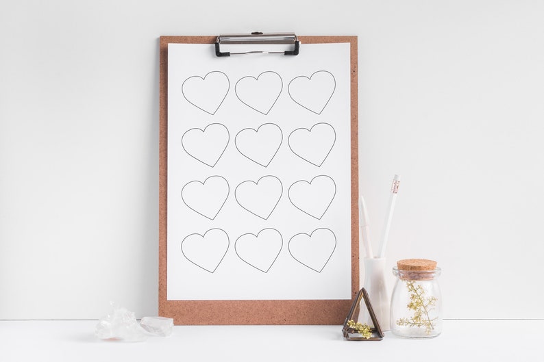 Printable Heart Tag Template / Digital Tag Templett- 2"x2" Blank Gift ...