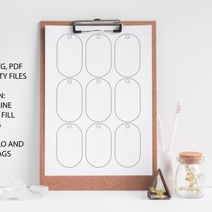 Printable Tags Template / Digital Tags Template - 2" X 3.5" Blank Gift ...