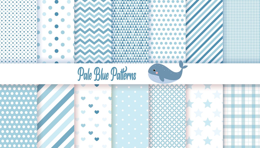 Pale Blue Digital Papers, Blue Color Digital Paper Pack, Baby Blue ...