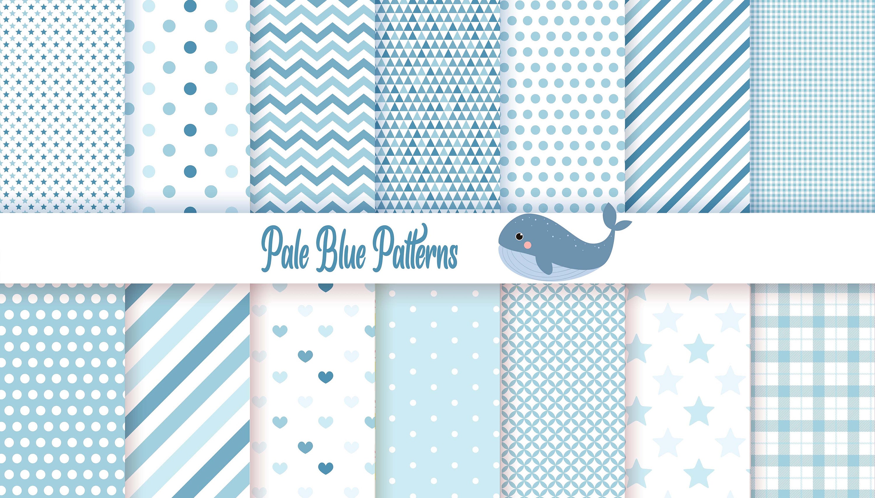 Pale Blue Digital Papers, Blue Color Digital Paper Pack, Baby Blue ...