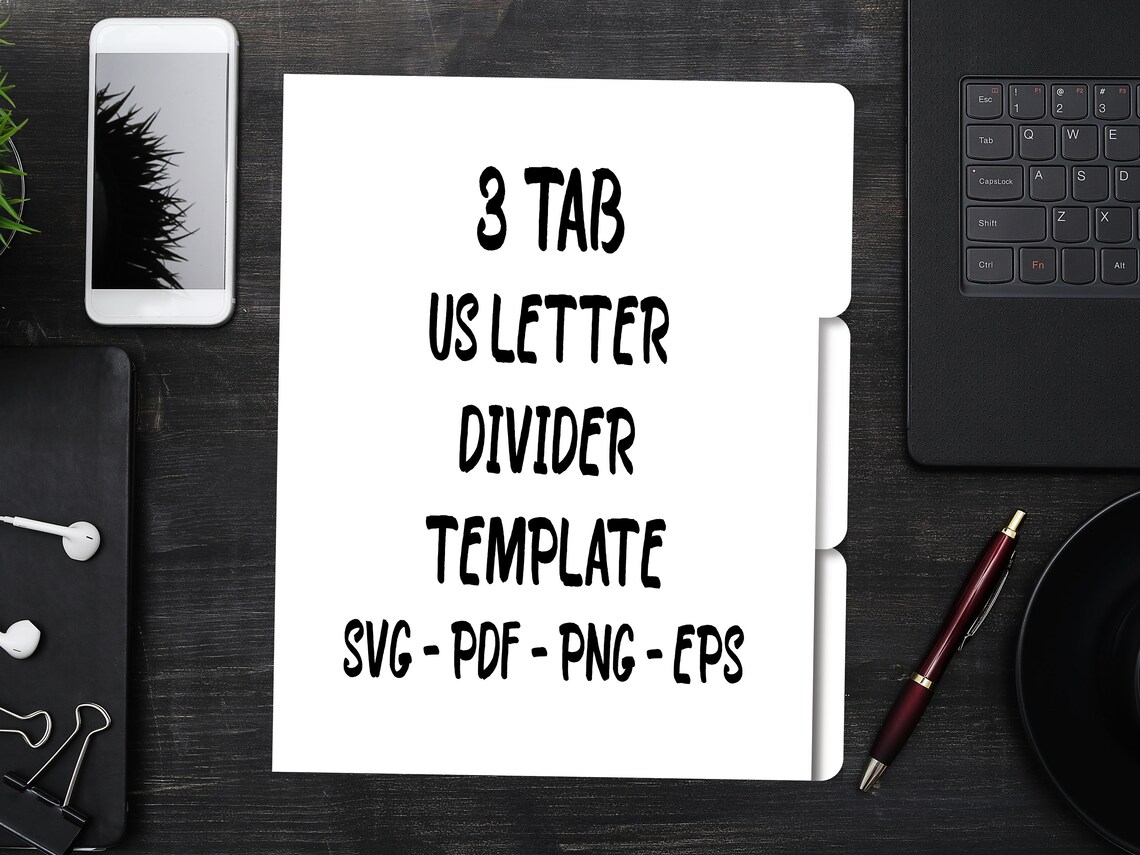 US Letter 3 Tab Binder Divider Template - Downloadable Printable Tabs ...