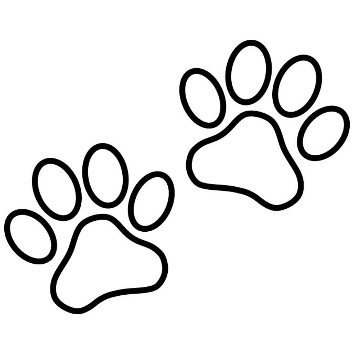 Paw Print Solid and Outline Digital Download - Svg Png Pdf Eps Digital ...