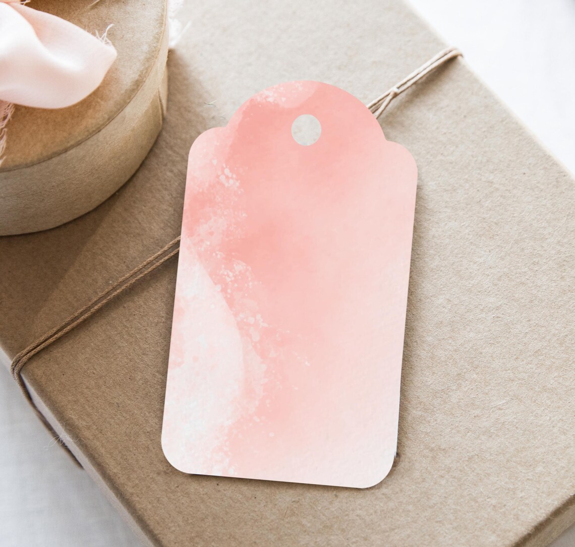 Pink Watercolour Gift Tag Template Printable Tag Template / Digital Tag ...