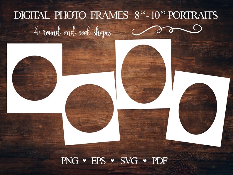 8x10" Frame PNG and SVG Set: Photo Collage Frames for Portraits ...