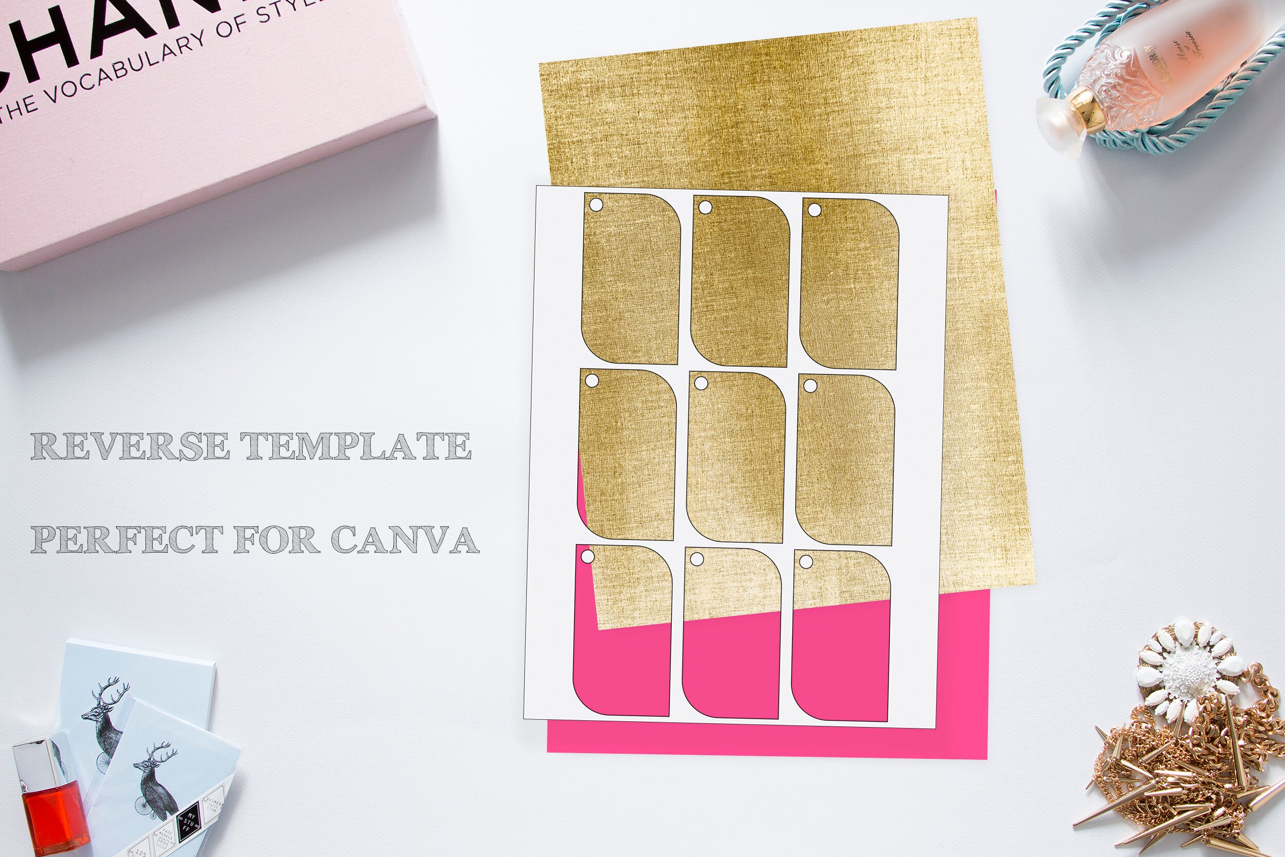 Asymmetric Luxury Printable Tag Template / Digital Tags - Etsy