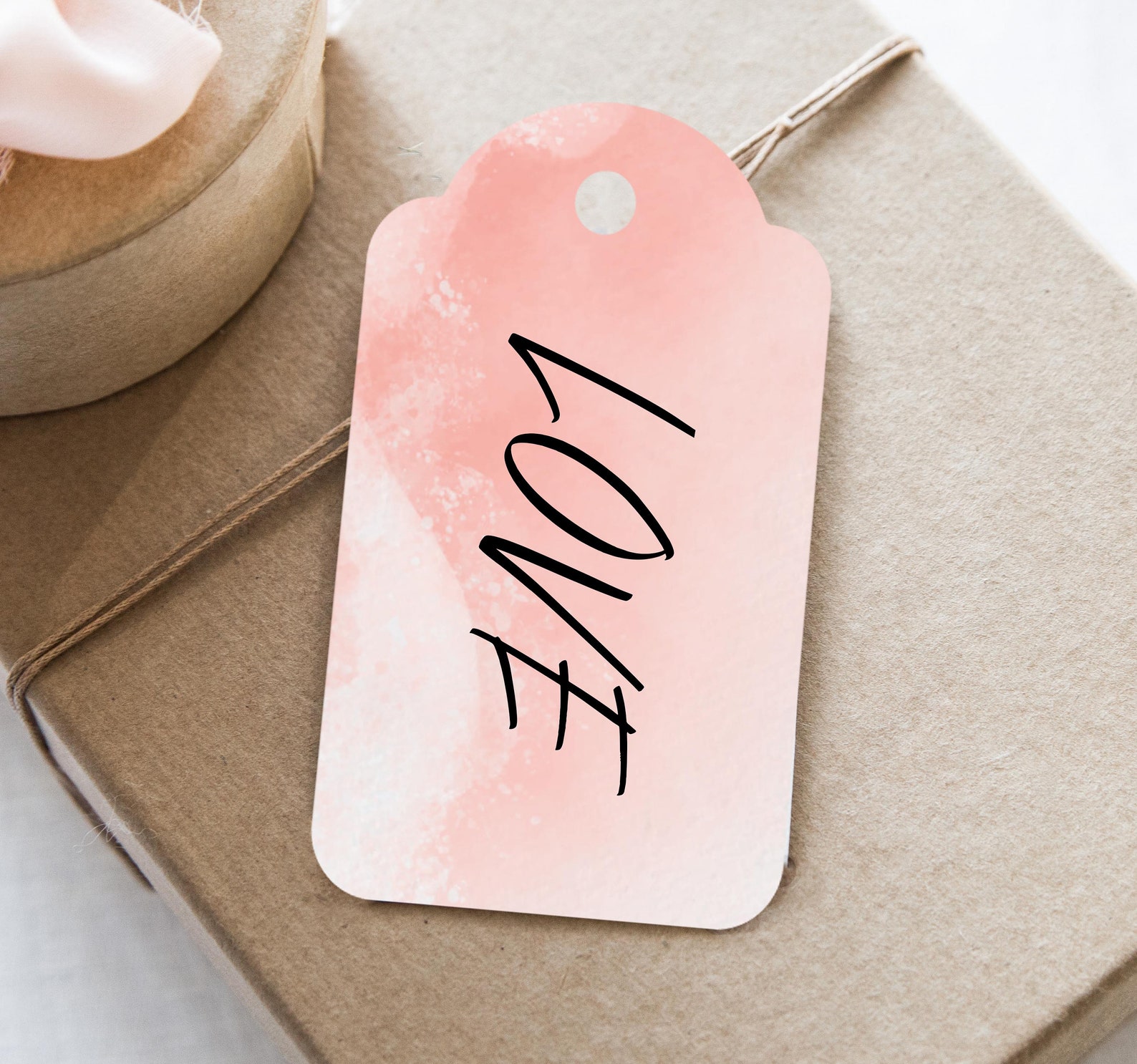 Pink Watercolour Gift Tag Template - Printable Tag Template / Digital ...