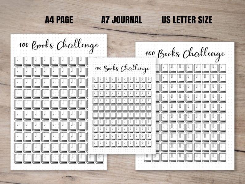 100 Books Challenge Printable Tracker, Reading Book Template, Reading ...
