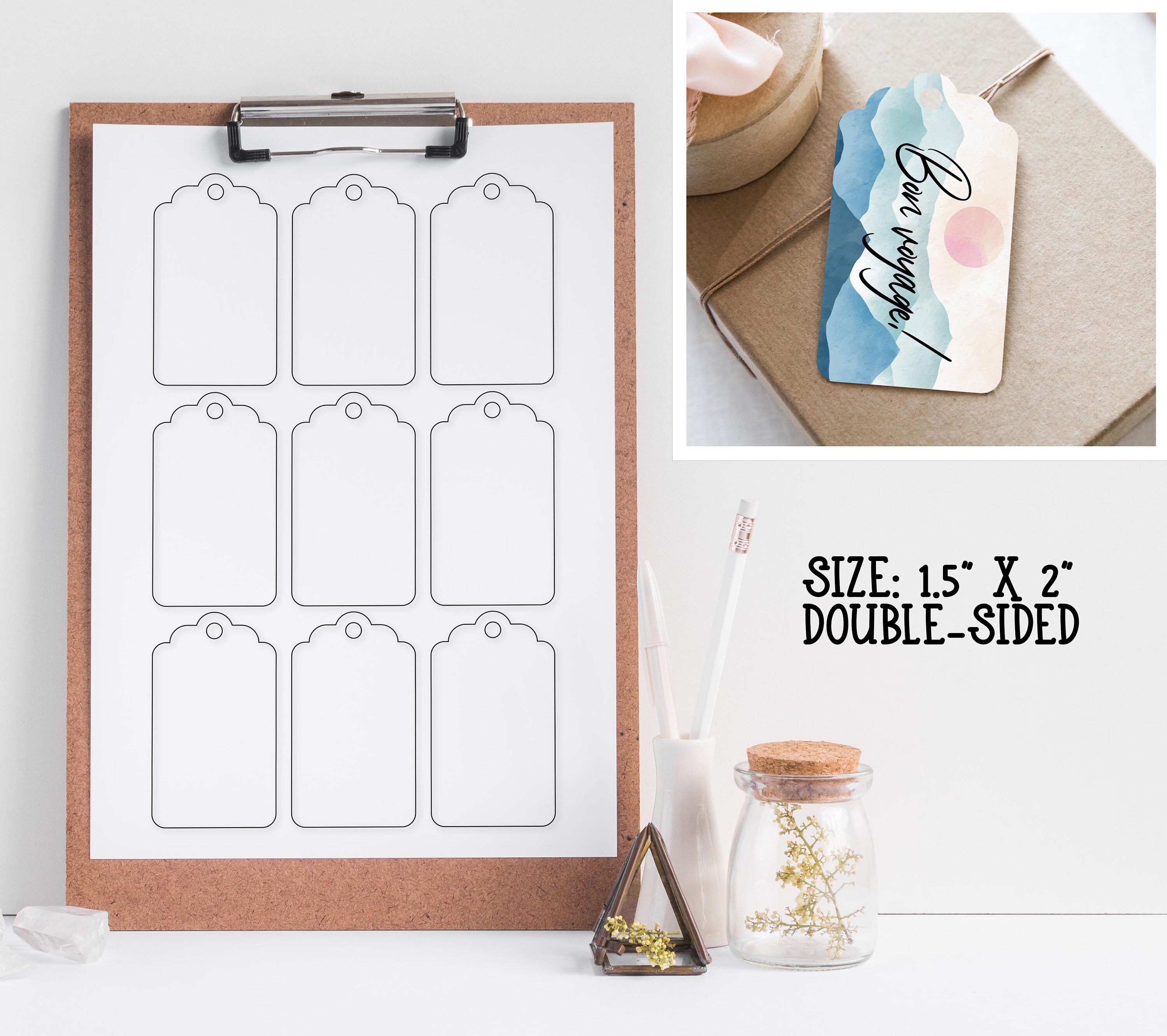Printable Tag Template / Digital Tag Template - 2" X 3.5" Blank Gift ...